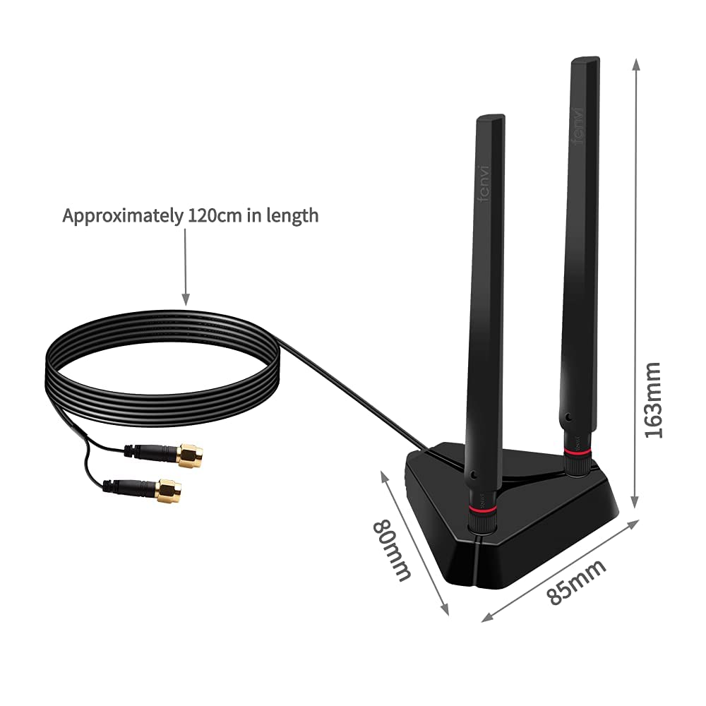 WiFi 6E AX210 (AXE5400) PCIe WiFi Card for Gaming PC Tri-Band PCIe Wireless Adapter for Desktop with High Speed Extended Pro Base Dual Antennas Bluetooth 5.3(USB Port),MU-MIMO, OFDMA for Win 11/10