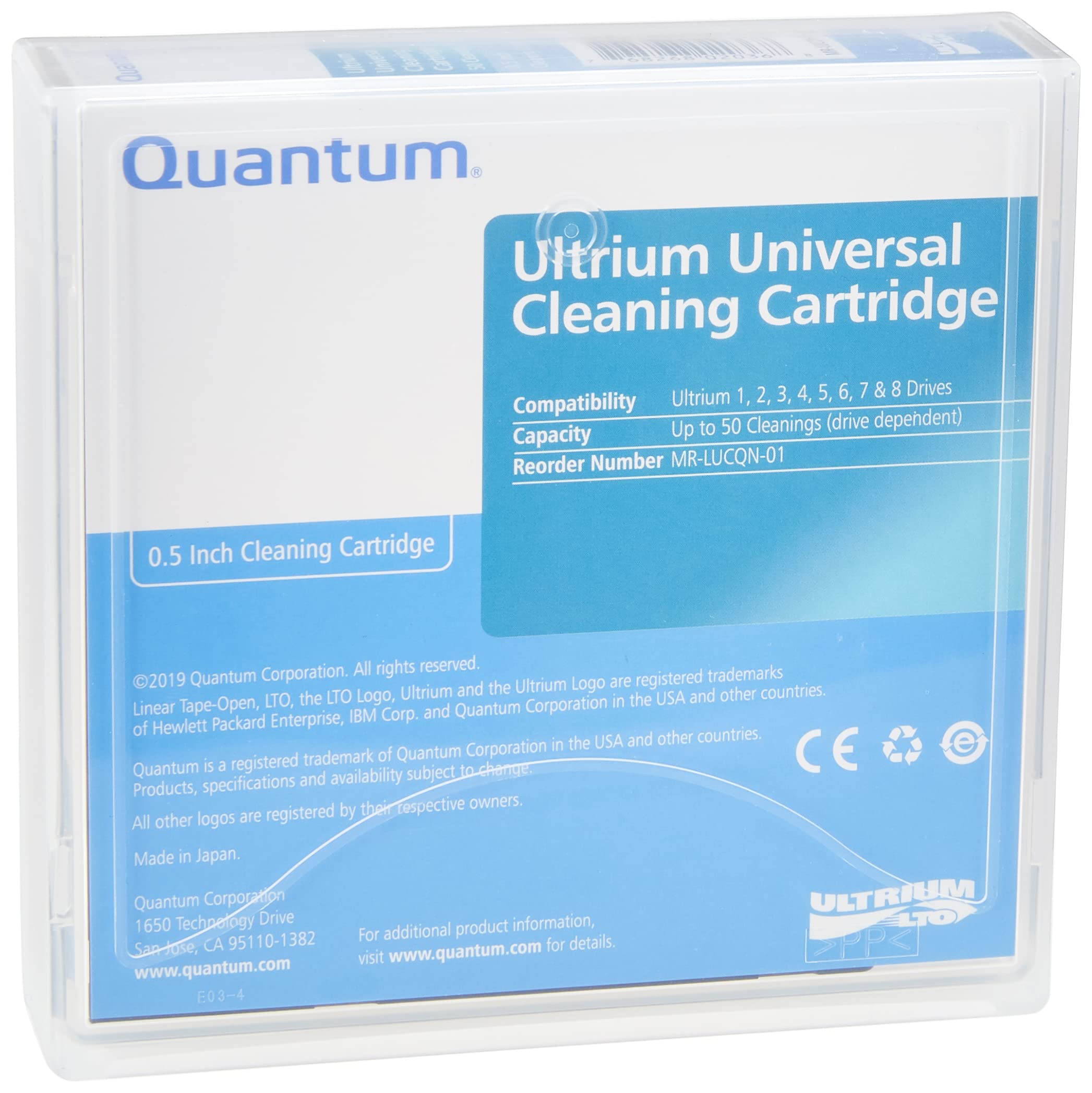 Quantum LTO Ultrium x 1 - Cleaning Cartridge (MR-LUCQN-01), Black