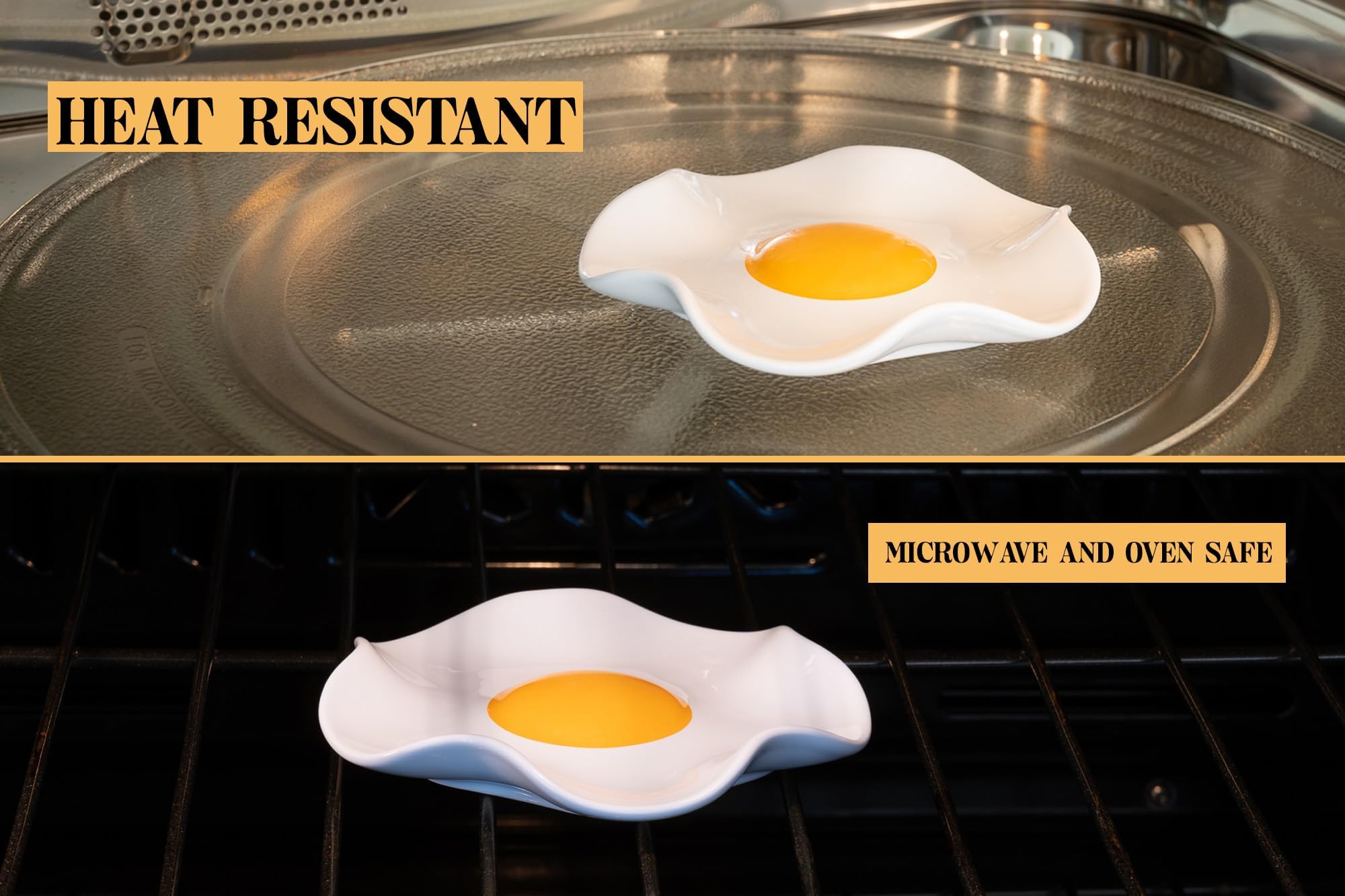 Fried Egg Ceramic Spoon Rest for stove top and kitchen counter | Large and Dishwasher-Safe Utensil holder | Home & kitchen decor | Kitchen Gifts for women | House warming gifts new home