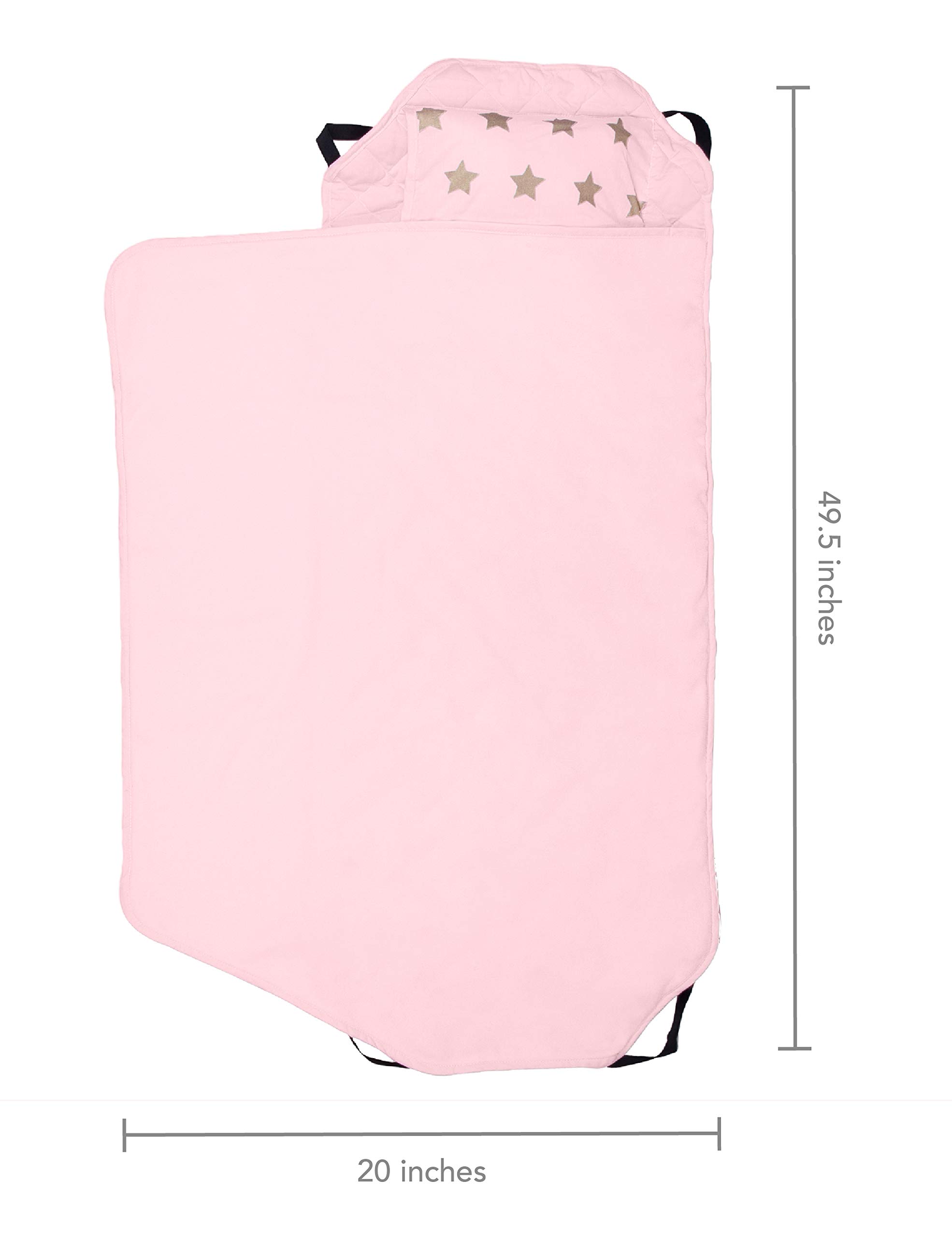 Wildkin Kids Modern Nap Mat with Reusable Pillow for Boys & Girls, Perfect for Elementary Sleeping Mat, Features Elastic Corner Straps, Soft Cotton Blend Materials Nap Mat for Kids (Stars)