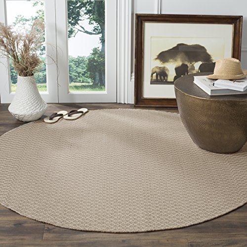 SAFAVIEH Montauk Collection Area Rug - 6' x 9', Ivory & Grey, Handmade Flat Weave Boho Farmhouse Cotton, Ideal for High Traffic Areas in Living Room, Bedroom (MTK339A)
