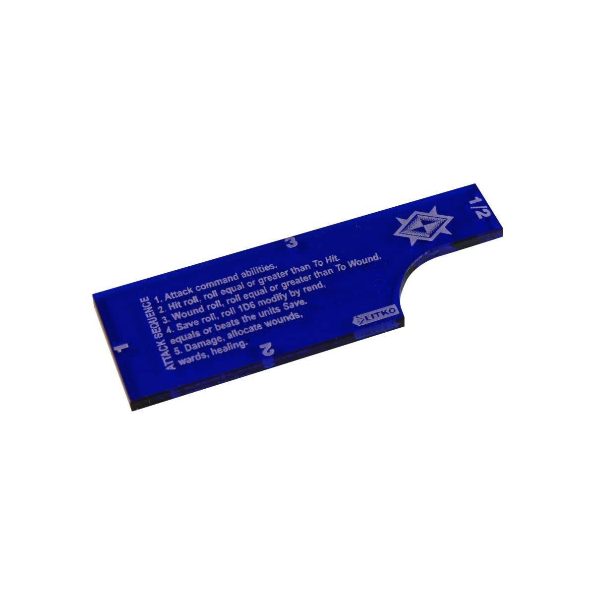 LITKO 3-inch Fight Gauge | Combat Movement | Compatible with Warhammer Age of Sigmar 3rd Edition (Translucent Blue)
