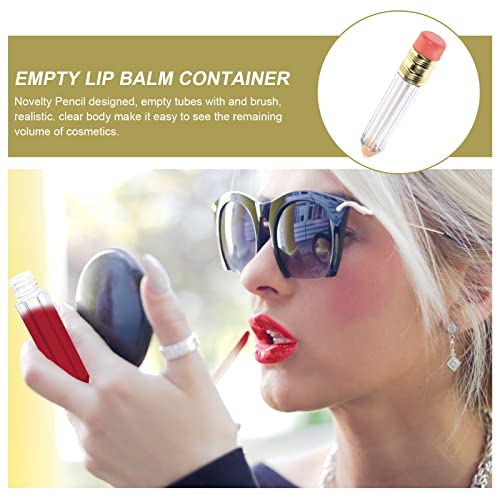 BEOSOFLOY 12pcs Clear Pencil Lip Gloss Tubes 5ml Mini Reusable Clear Empty Lip Gloss Containers Tube with Wand Mini Lip Gloss Tube for Girls DIY Lip Samples