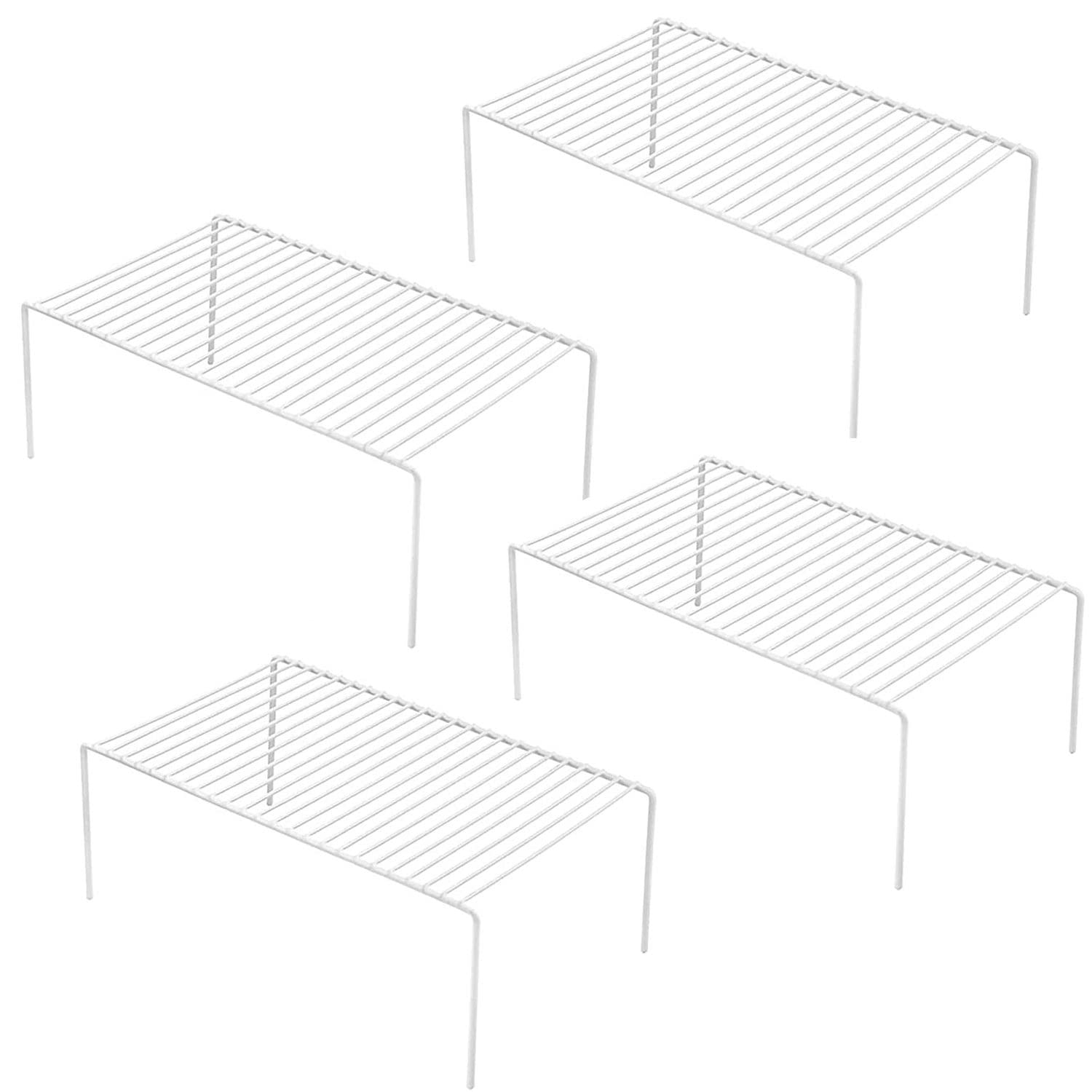 ARCCI Kitchen Cabinet Shelf Organizer Set of 4, Medium (13 x 9.4 inch) Rustproof Metal Wire Pantry Storage Shelves, Dish Plate Racks for Cabinets, Freezer, Counter, Cupboard Organizers and Storage