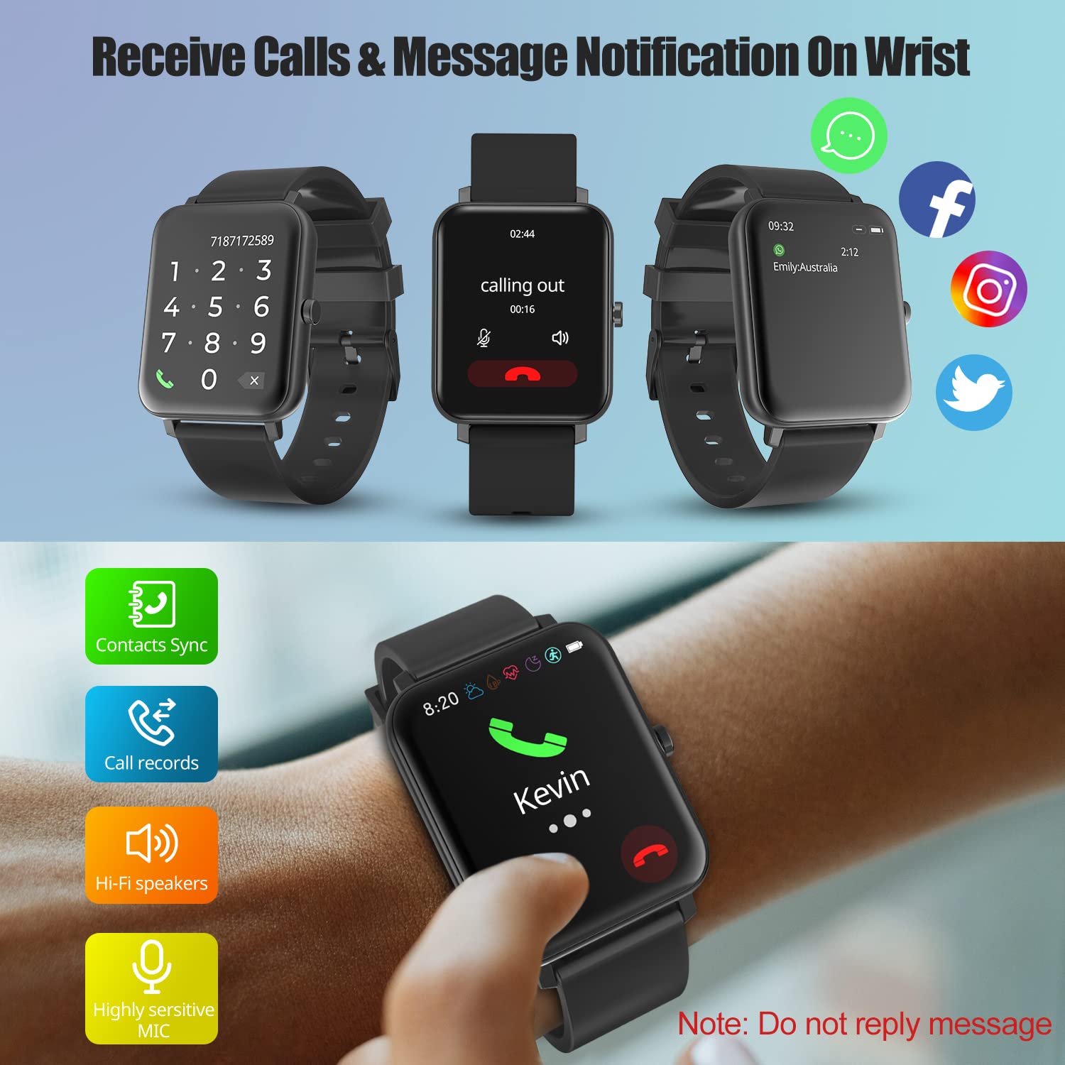 FACOI Smart Watch for iPhone Compatible - 2023 Smart Watch Answer Make Call for Android Phones for Women Men, Heart Rate Blood Oxygen SpO2 Sleep Fitness Watch Tracker Compatible Android iOS Phones