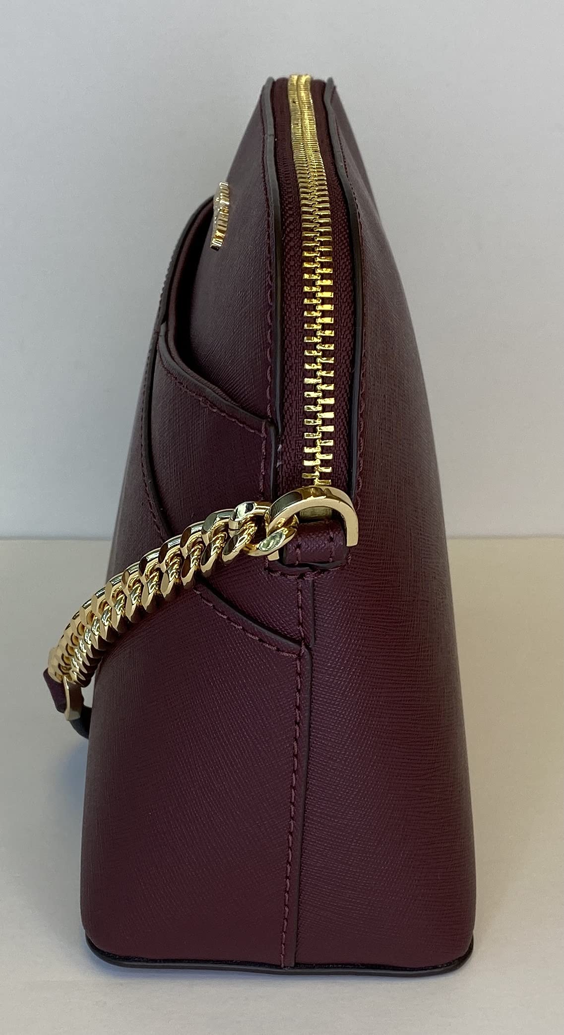 Michael Kors MICHAEL Michael Kors Jet Set Travel MD Dome XCross Crossbody bundled with SM TZ Coinpouch Purse Hook (Merlot)