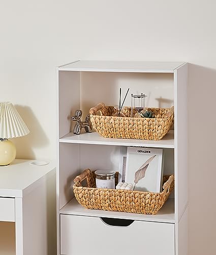 Berdeng Wicker Storage Basket, Large Baskets for Gifts Empty, Small Baskets for Organizing, Woven Storage Baskets for Shelves, Toy Basket, Set of 3(Sea Grass)