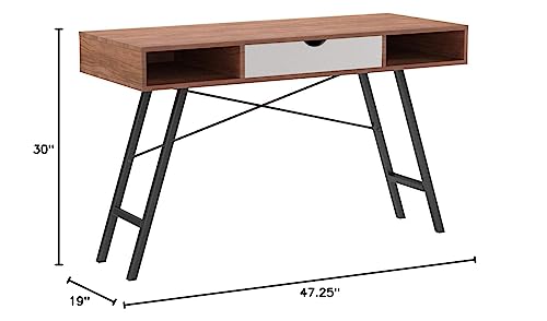 Target Marketing Systems Edison Desk with Drawer, Mid Century Modern Computer Writing Table with Storage for Home, Office, Bedroom and Study, 42.5", Espresso