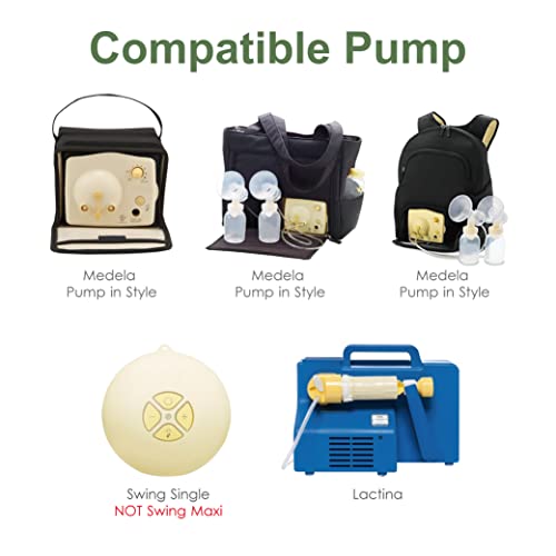 Maymom MyFit Flange Set, Two-Piece Breast Shield (21mm Small) Connector Valve Membrane Compatible with Medela Breast Pumps (Pump in Style Advanced, Lactina, Symphony) Not Original Medela Pump Parts