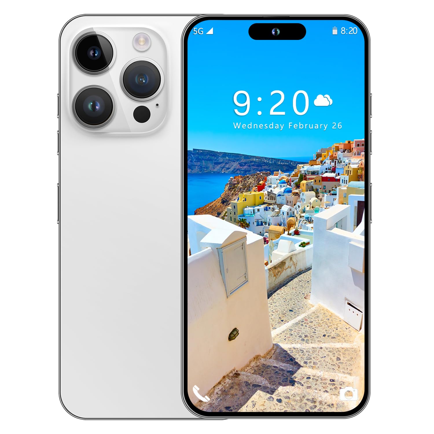 BDWJW 6GB+256GB Fully Unlocked Cell Phone for Android 13, 6.8" Unlocked Cell Phone, 6800mAh, 48MP+108MP Dual Camera/Dual SIM/Fingerprint Lock/Face ID 5G Phone