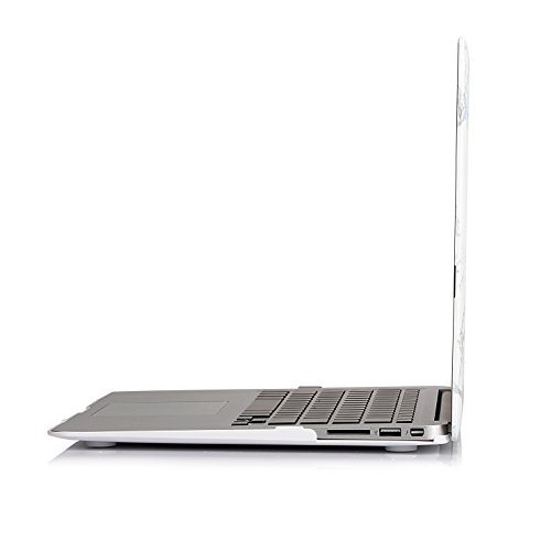 RUBAN Case for MacBook Air 13 Inch (Models: A1369 & A1466, Older Version 2010-2017 Release), Slim Snap On Hard Shell Protective Cover, White Marble