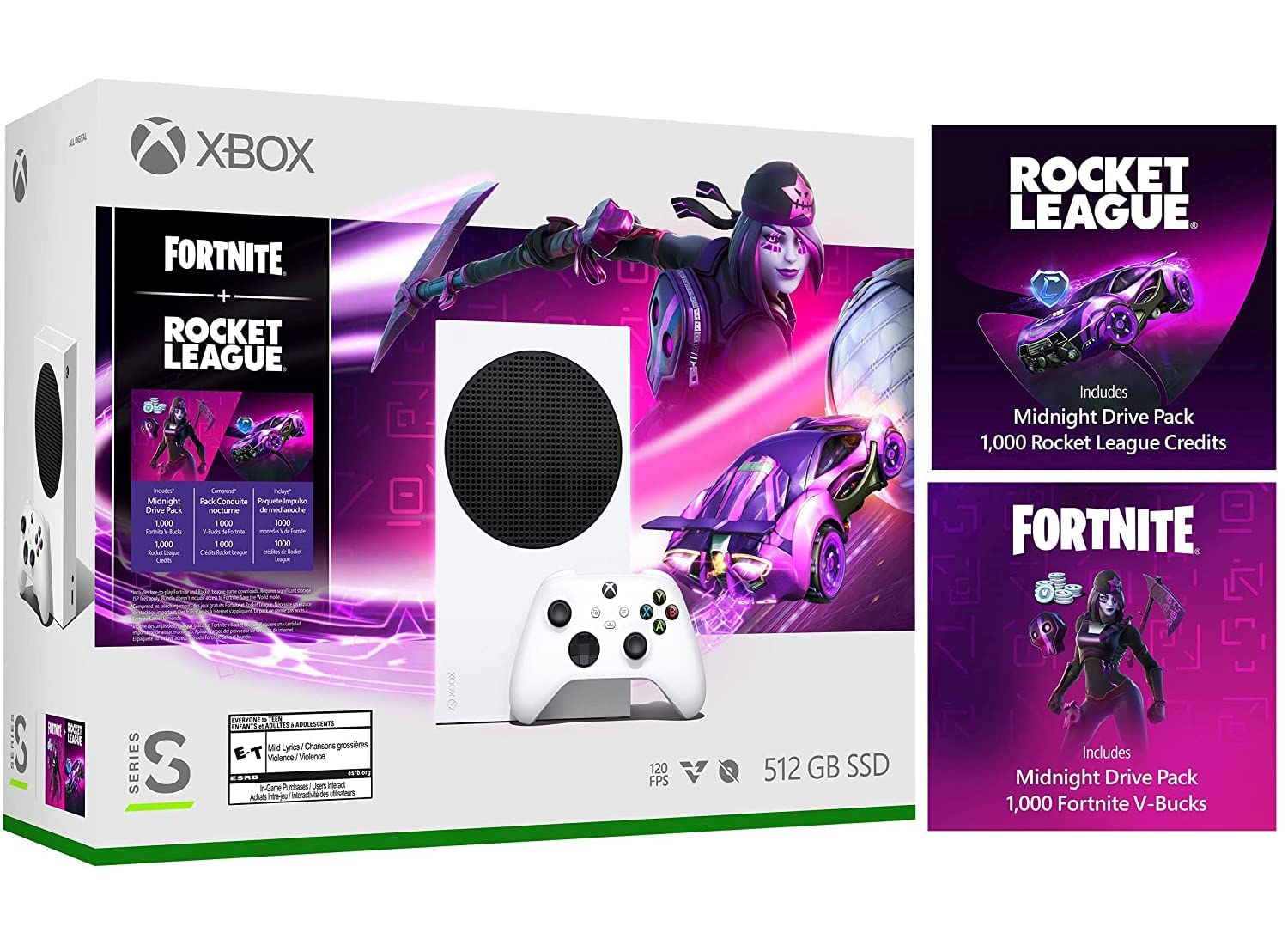 Microsoft Xbox Series S All-Digital Console I Wireless Controller I HDR I AMD FreeSync I Up to 1440p Gaming Resolution I Up to 120 FPS Performance Target I with HDMI Cable (Fortnite & Rocket League) (Renewed)
