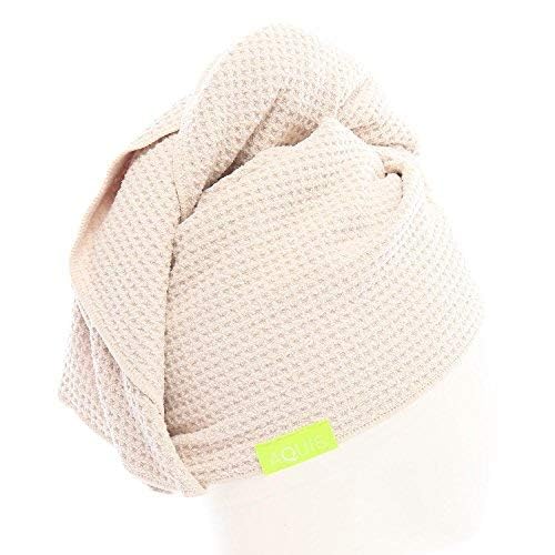 AQUIS Original Waffle Hair Towel, Ultra Absorbent & Fast Drying Microfiber Towel for Thick Hair, Linen