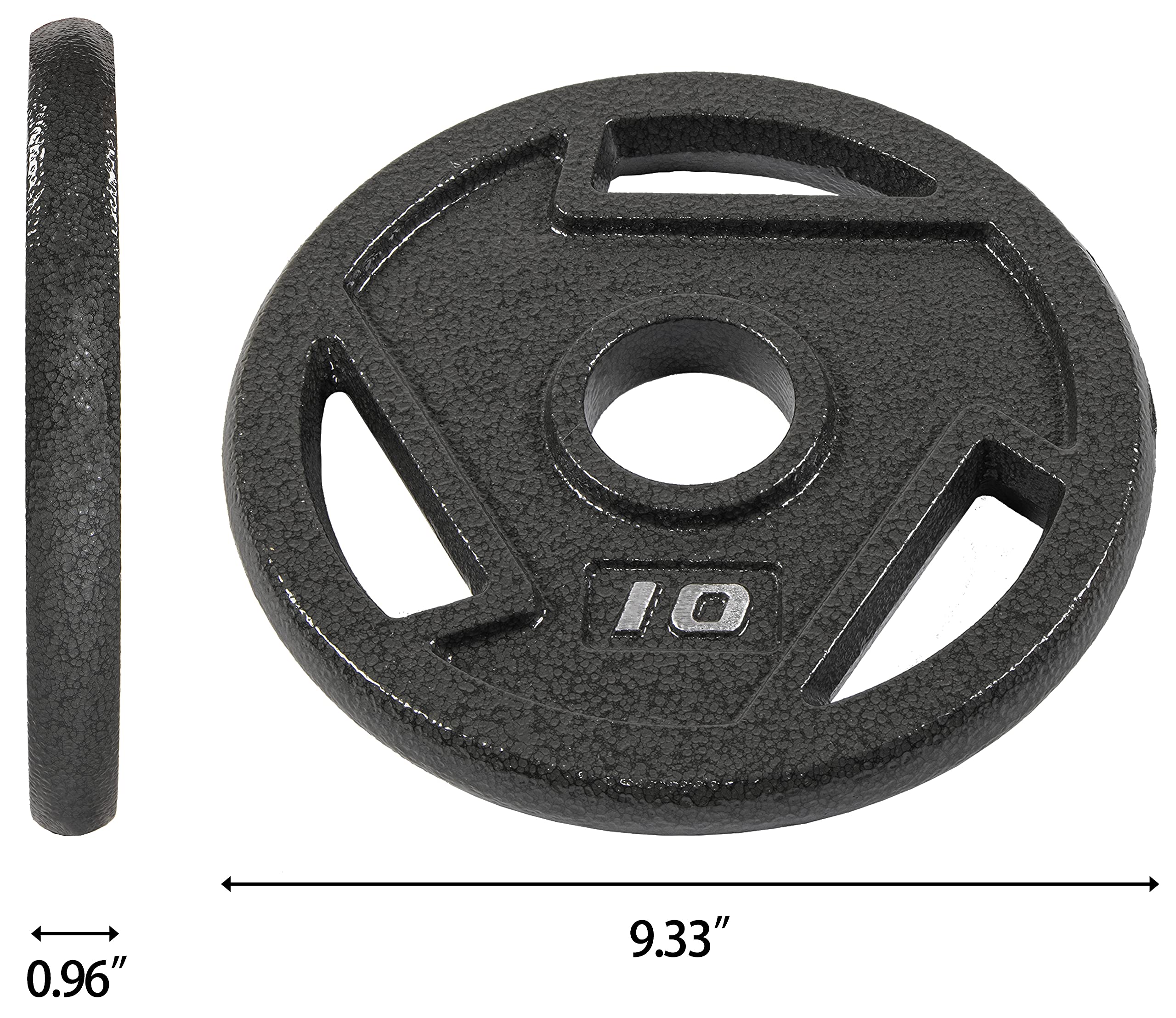 BalanceFrom Powergainz Olympic 2-Inch Cast Iron Plate Weight Plate for Strength Training and Weightlifting,Black POG-AT2IN-10X4