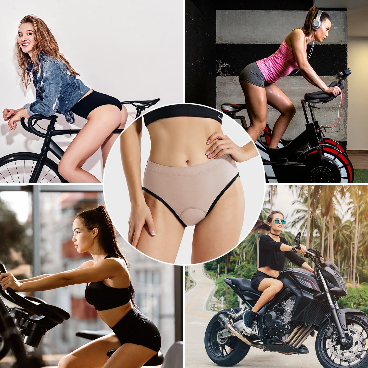 BALEAF Women's Cycling Underwear Padded Bike Shorts Padding Spin Biker Briefs Biking Gear Pink Size M
