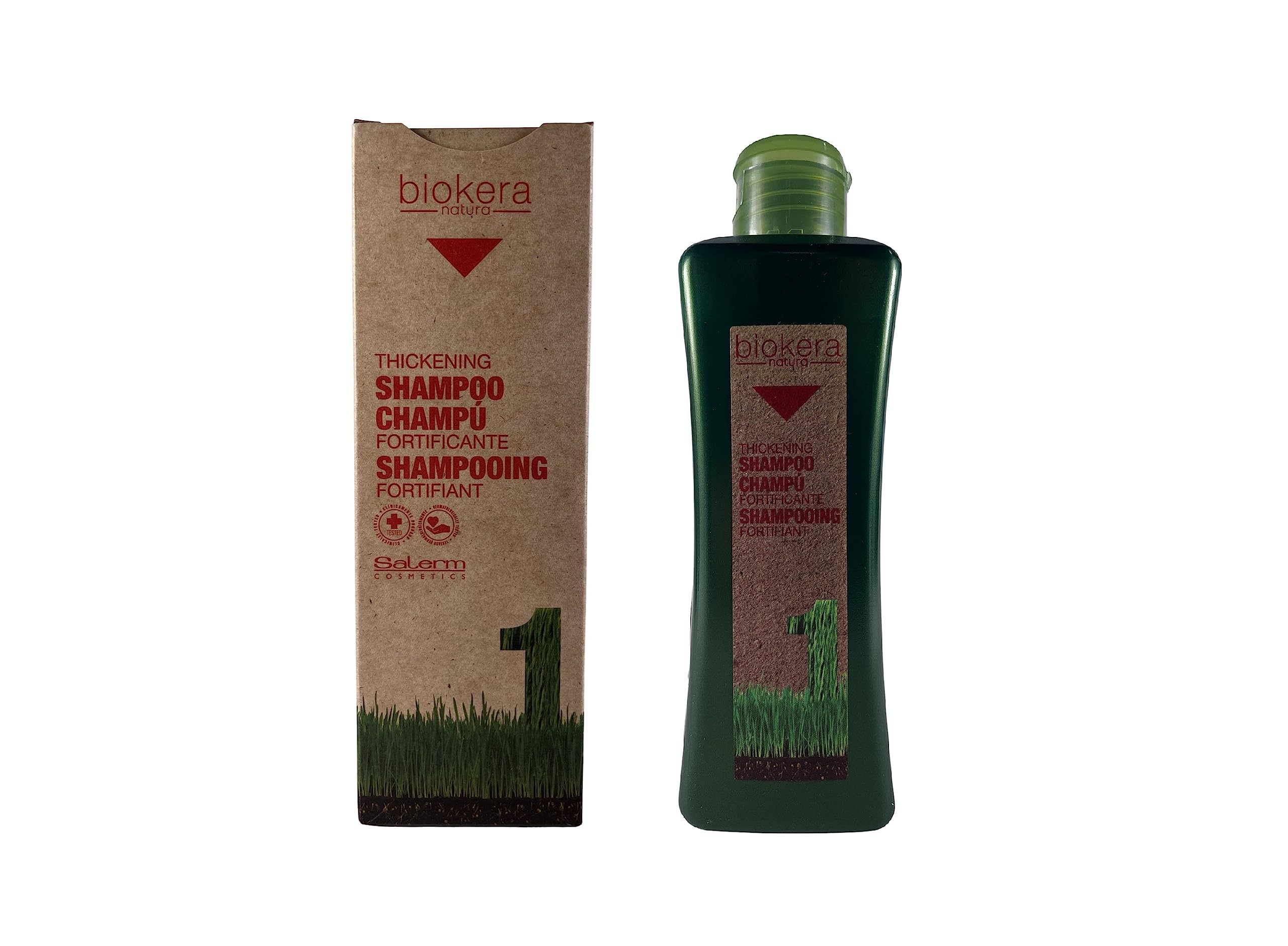 Salerm - Fortifying Shampoo - Biokera Natura Fortifying Shampoo - 300 ml - with Ginseng and Ginkgo Biloba - Nourishes the Scalp - Strengthens Weakened Hair - Refreshing Effect