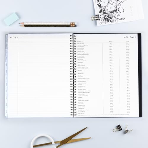 Blue Sky 2024 Weekly and Monthly Planner, January - December, 8.5" x 11", Clear Pocket Cover, Wirebound, Baccara Dark (110211-24)