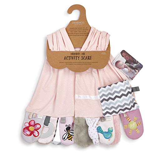 DEMDACO Mommy & Me Vibrant Colorful 9.5 x 52 Inch Soft Polyester Fabric Tactile Textured Whimsical Activity Fashion Scarf (Pretty Pink)