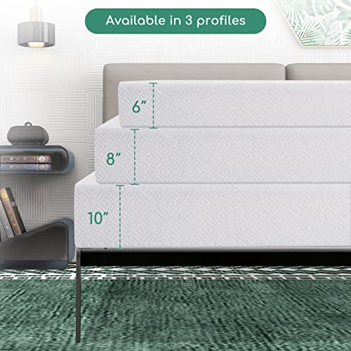 King Mattress, 10 Inch Memory Foam Mattress in a Box, Medium Feel Green Tea Gel Mattress for King Size Bed, CertiPUR-US Certified