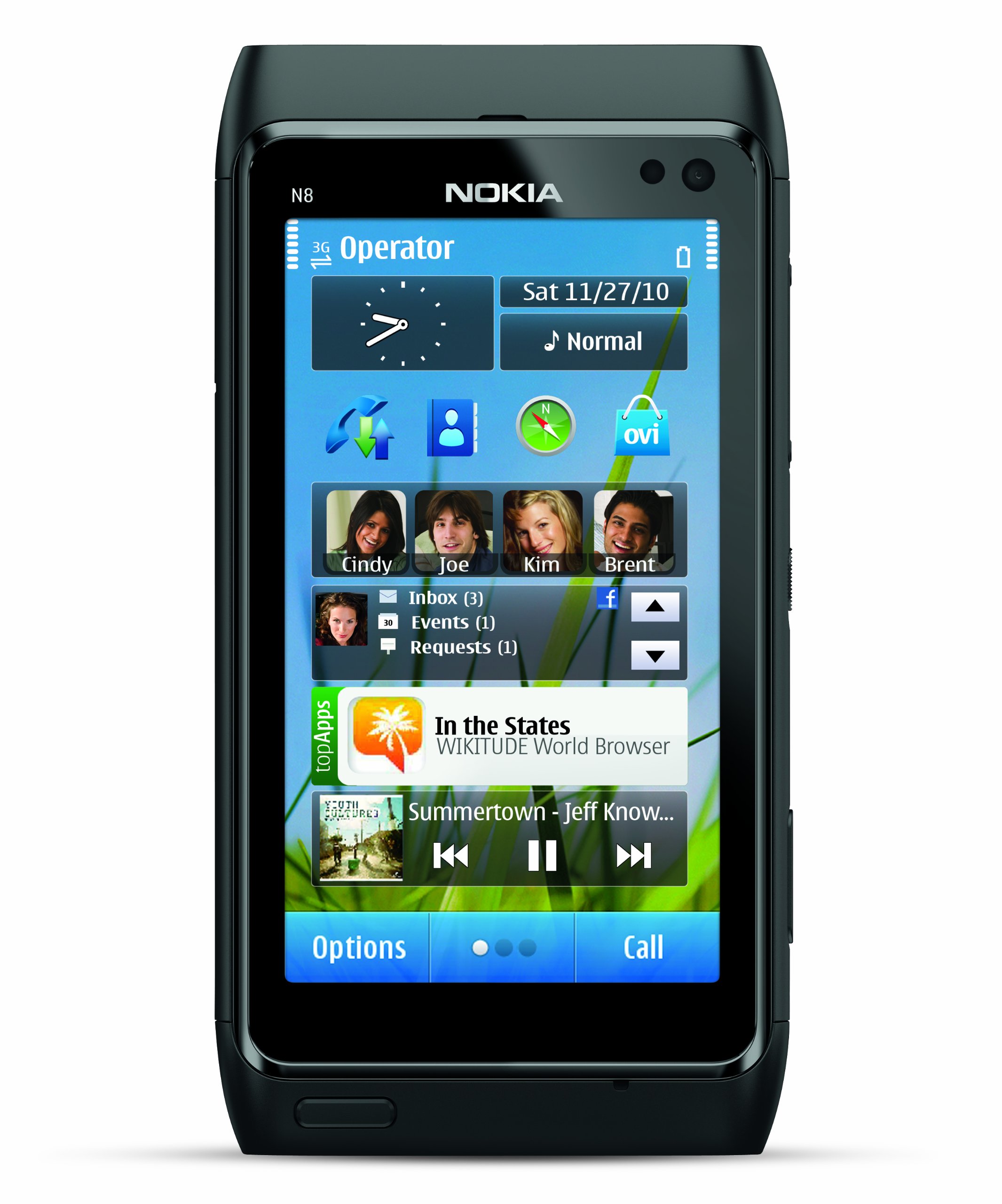 Nokia N8 Unlocked GSM Touchscreen Phone Featuring GPS with Voice Navigation and 12 MP Camera (Gray)