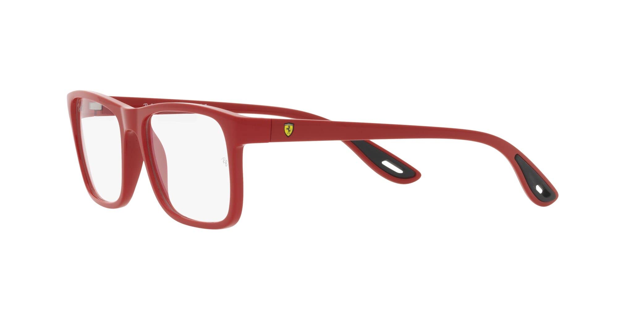 Ray-Ban RX7205M Scuderia Ferrari Collection Rectangular Prescription Eyewear Frames, Red/Demo Lens, 52 mm
