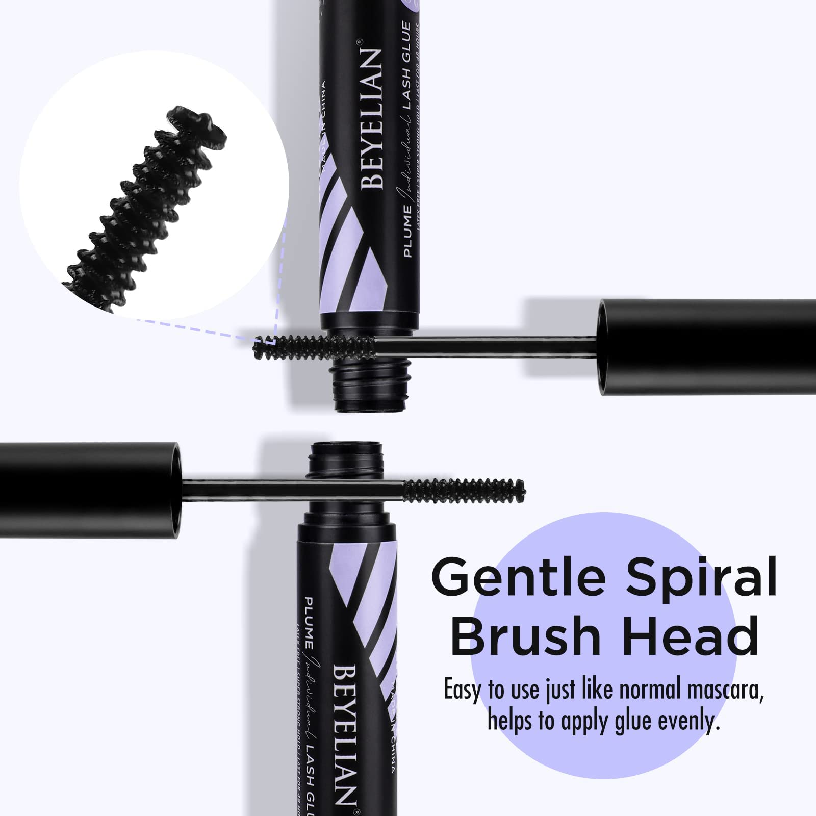 BEYELIAN 96 Lash Clusters and Cluster Lash Glue Kit, 10-16mm DIY Eyelash Extension Natural Look Reusable Bonded Black Super Thin Band (Style3 0.07 Mix Black Band)
