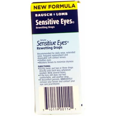 Bausch & Lomb Sensitive Eyes Rewetting Drops 1 oz (Pack of 4)