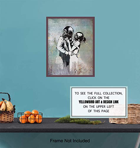 Banksy Diver Lovers Graffiti Picture - 8x10 Photo - Chic Decor for Beach House, Lake Home, Dorm - Cool Street Art Gift - Unframed Poster Print