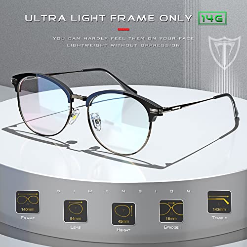 ATTCL Unisex Blue Light Blocking Glasses Eyeglasses Frame Anti Blue Ray Computer Game Glasses 5054-Gray