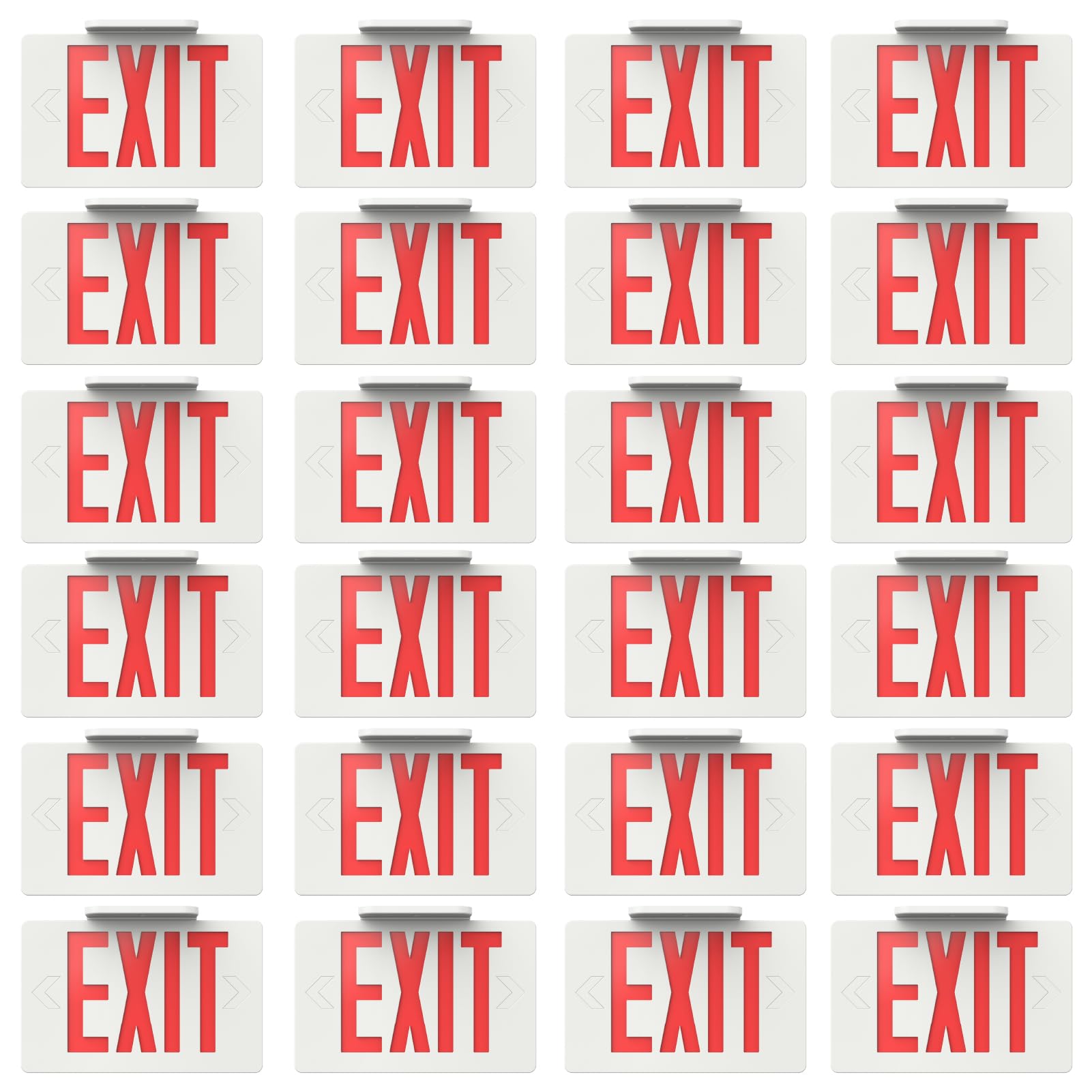 Sunco 24 Pack LED Exit Sign with Emergency Light, Commercial Grade Double Sided Fire Exit Lights, Backup Battery, Illuminated Emergency Exit, 120-277V, Dual Mounting, UL 94V-0 Fire Resistant