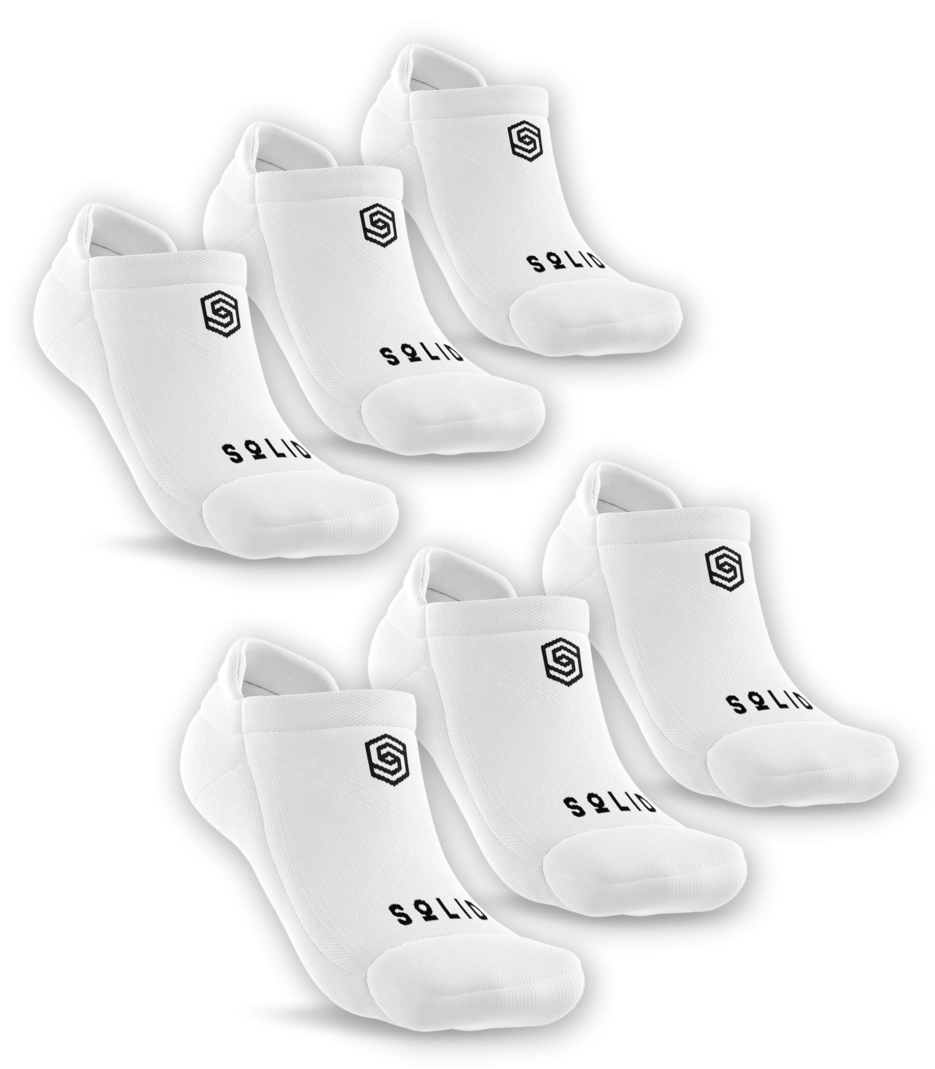 Athletic No Show Running Socks for Men and Women, Cushioned Performance, Lightweight Comfort Fit- Size Large (6 Pairs)