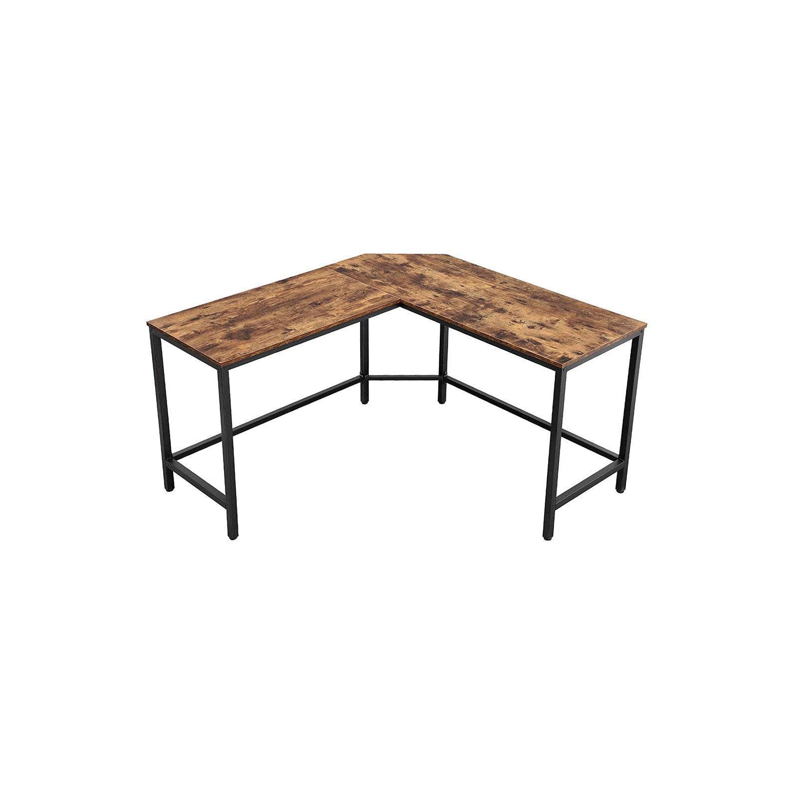 Berteen Computer, L-Shaped Corner, Study Writing Workstation for Home Office, Gaming Desk, Industrial Style PC Laptop, Space-Saving, Easy to Assemble, Rustic Brown ULWD71X