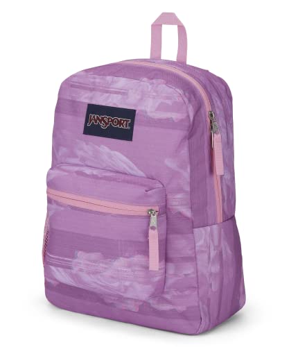 JanSport Cross Town Backpack, Static Rose, 17" x 12.5" x 6" - Simple Bag with 1 Main Compartment, Front Utility Pocket - Premium Class Accessories