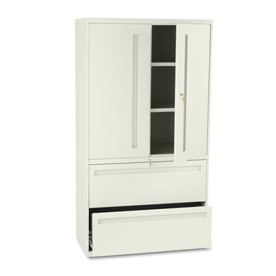 HON 2-Drawer with 3 Shelves Office Filing Cabinet - Brigade 700 Series Lateral File Cabinet, 36" Wide, Black (H795LS)