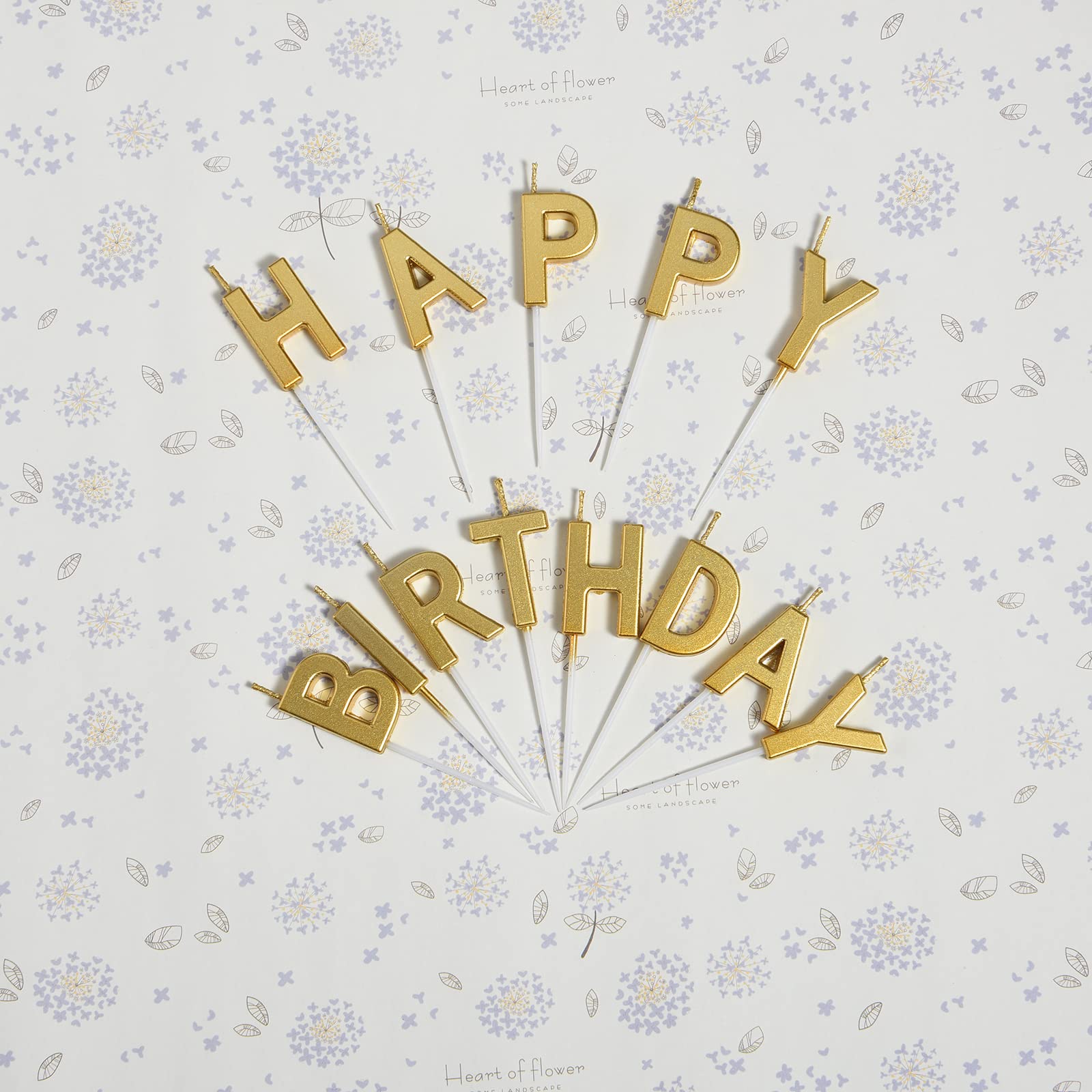 Happy Birthday Letters Candles,Gold Alphabets Cake Toppers Birthday Candles for Birthday Party Decorations