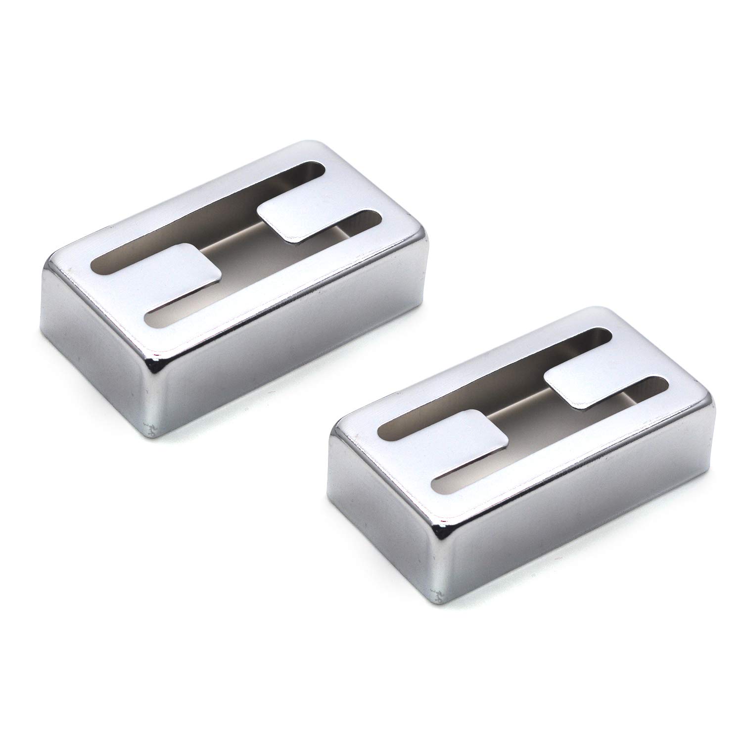 FarBoat 2Pcs Humbucker Pickup Cover Copper Metal Accessories Lightweight for LP Electric Guitars (Silver)