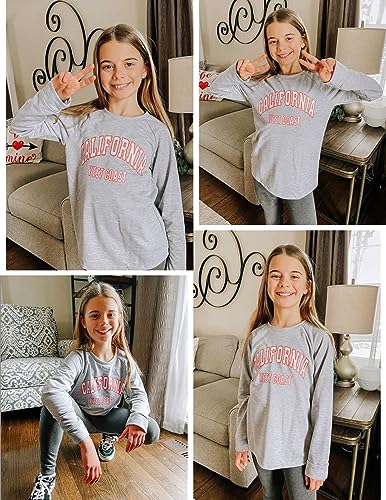 Arshiner Sweatshirts Crewneck Pullover Letter Print Shirts Tops Grey for 5-6 Years