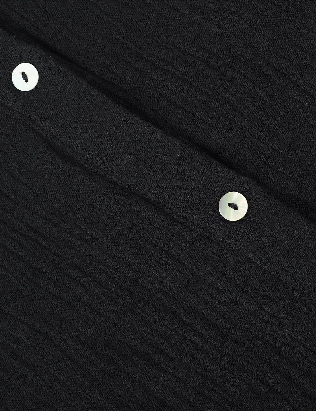 Arssm Cotton Linen 2 Piece Set for Women Casual Half Sleeve Button Down Shirt + High Waist Side Pockets Shorts Set(Black-XL)