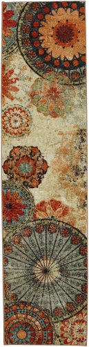 Mohawk Home Caravan Ornamental Floral Medallion 2' x 8' Area Rug - Orange - Perfect for Living Room, Dining Room, Office