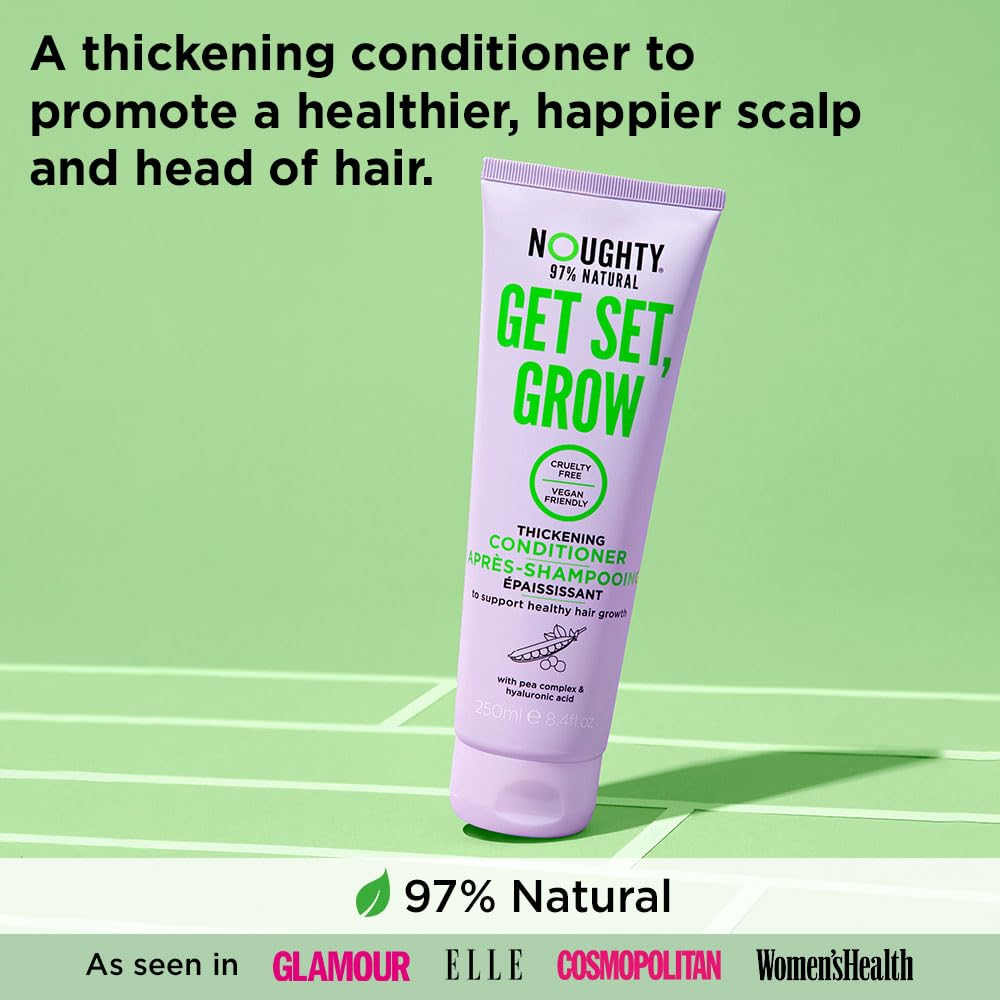 Noughty Get Set, Grow Hair Growth Conditioner Vegan Thickening Regrowth Repair Volumizing Hair, 250 ml, 8.4oz