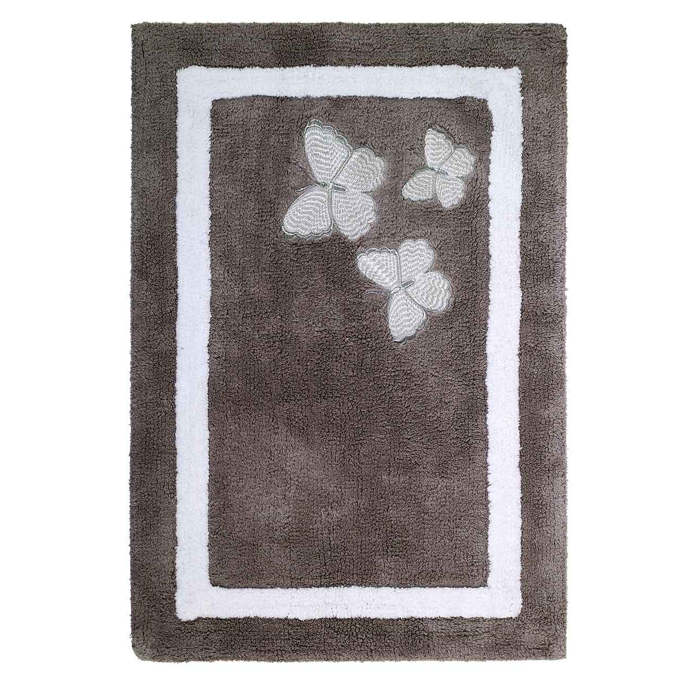 Avanti Linens - Bath Mat, Cotton Bath Rug, Butterfly Inspired Home Decor (Yara Collection, 20" x 30")