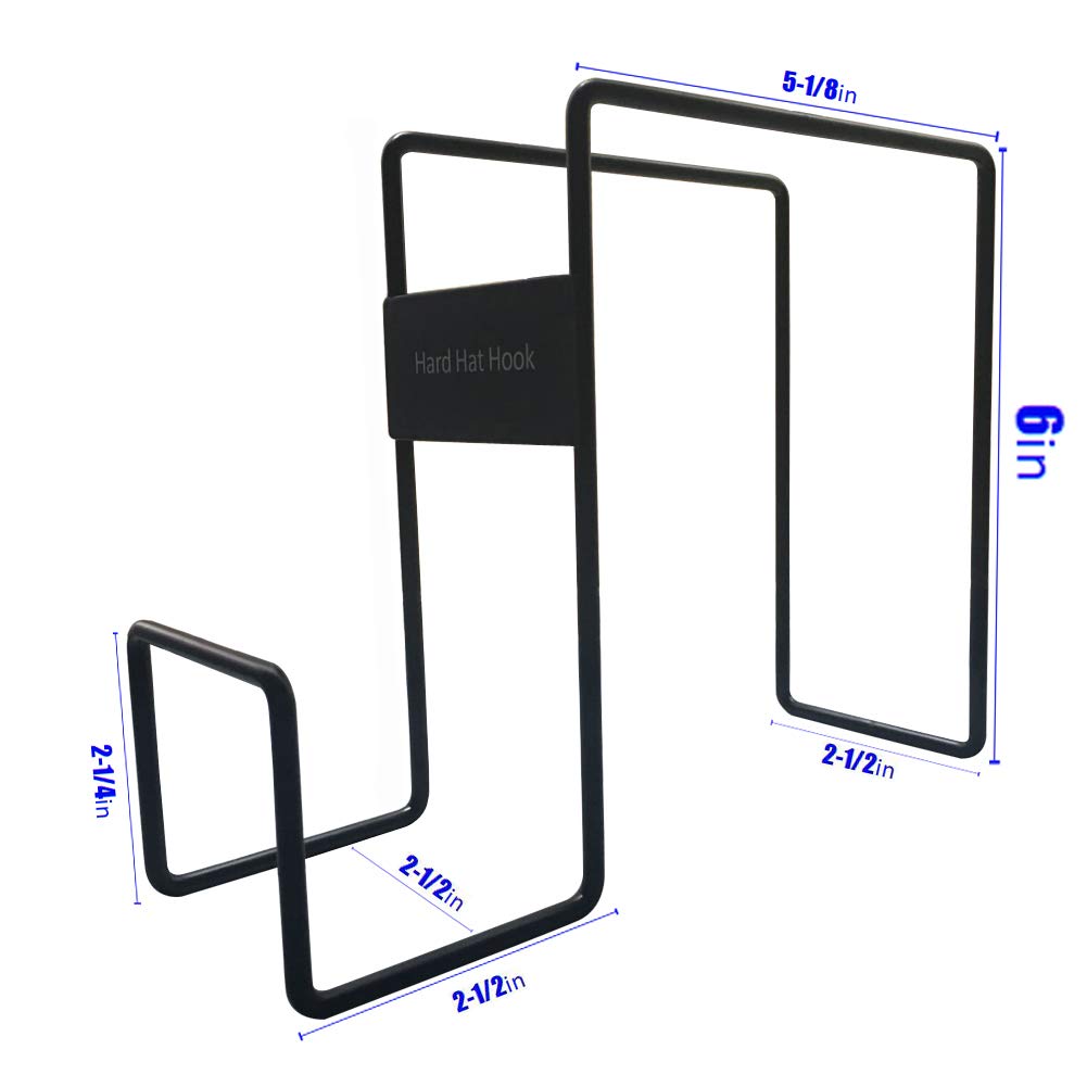 Attisstore Over The Seat Hard Hat Rack,Heavy Duty Sturdy Steel Hard Hat Hanger with Seat Back Mount, Black Coated