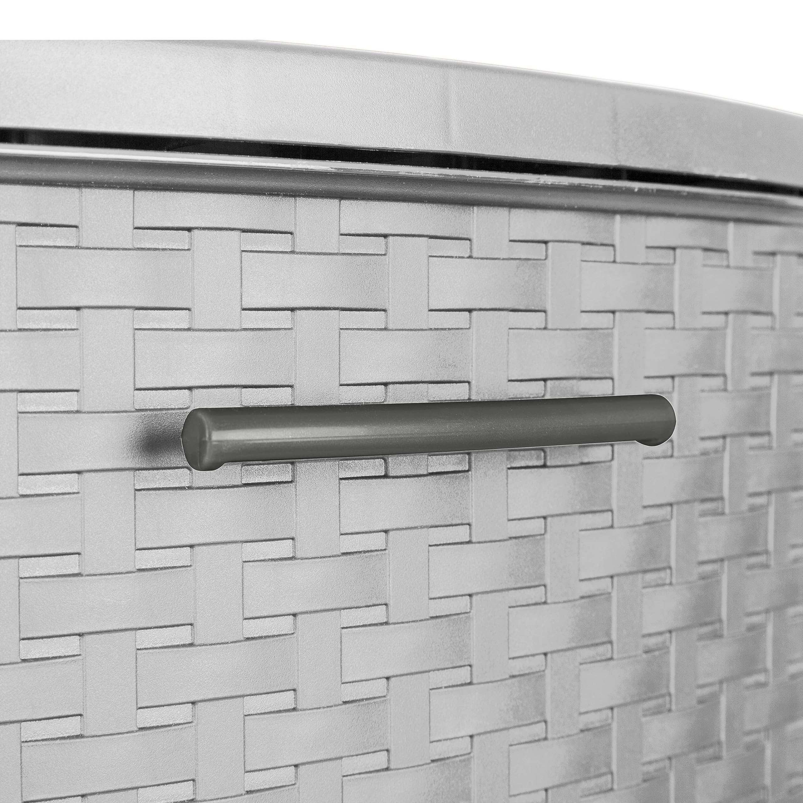BHCHA 3 Drawer Weave Tower Plastic, Cement