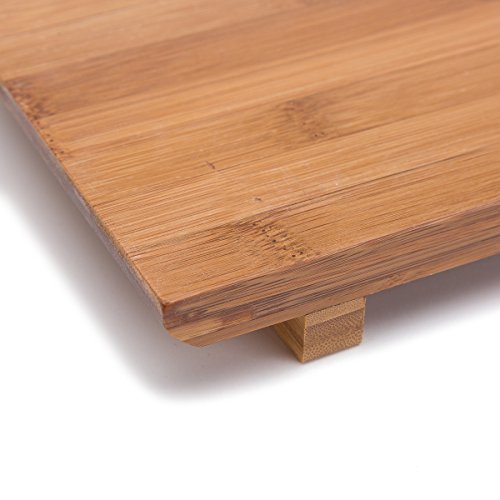 THY COLLECTIBLES Sashimi Sushi Bamboo Serving Geta Plate - Japanese Style Tableware Bamboo Sushi Board Cutting Tray (L10.6 x W7)