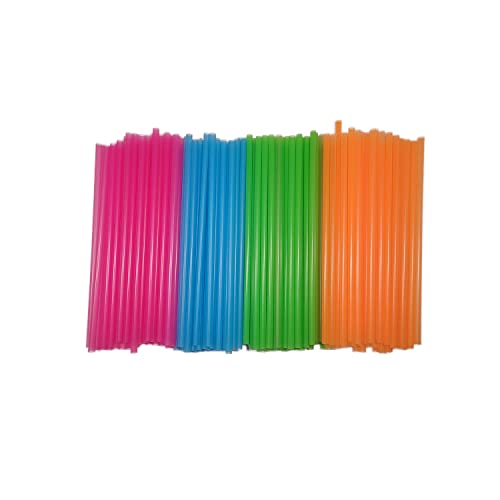 BarkingByrd Neon Plastic Straws Disposable, 300-Count ā10.25ā Inches.Thick, and Fun Drinking Straws Ideal for Milkshakes, Smoothies, and CocktailsāBPA-Free Perfect for Kids, Elderly, and Parties