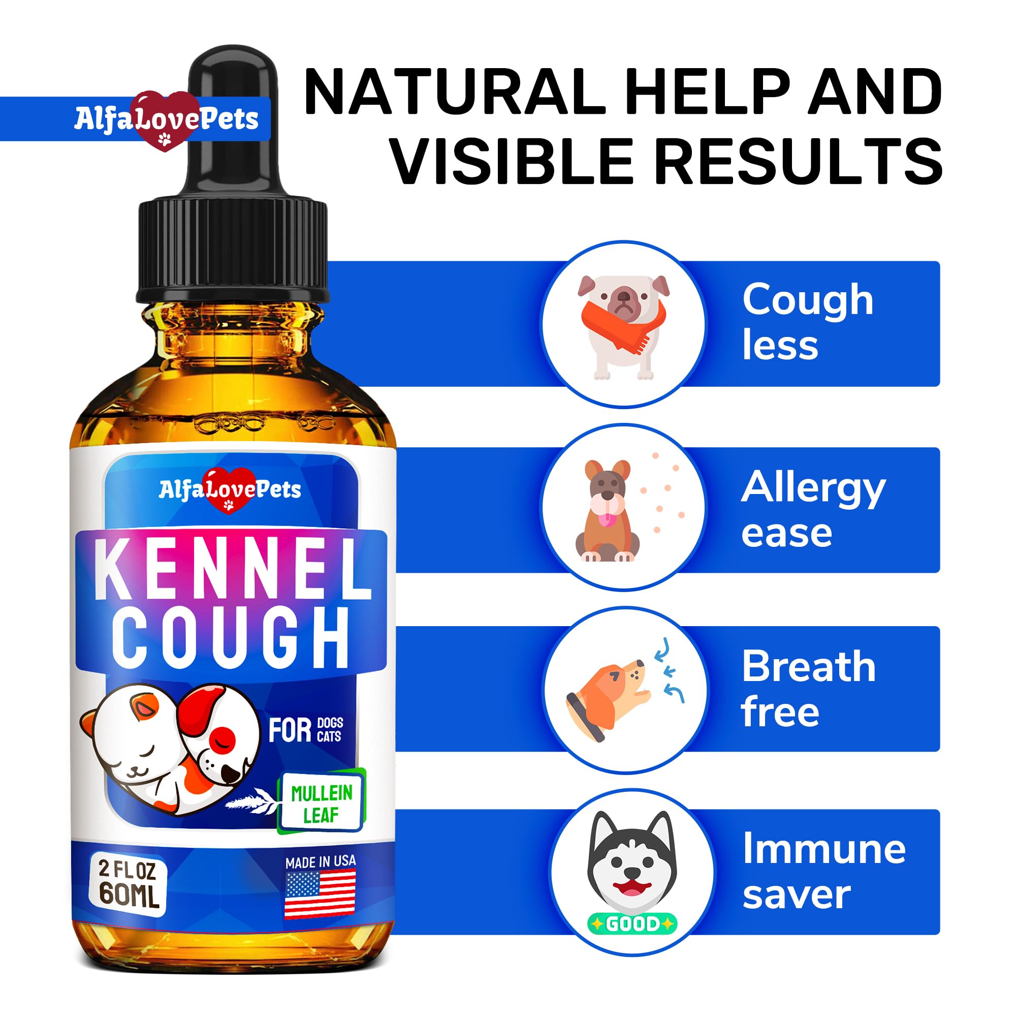 Cat & Dog Cough ✿ Dog Cough Suppressant ✿ Kennel Cough ✿ Cough Suppressant for Dogs ✿ Cat Cough ✿ Natural Dietary Supplement ✿ 2 Packs х 2 Oz