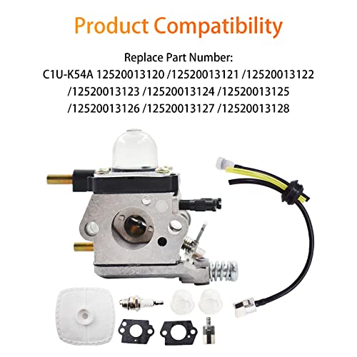 WFLNHB C1U-K82 Carburetor Replacement for Mantis Tiller 7222 7225 SV-5C/2 Replacement for C1U-K54A A021001090