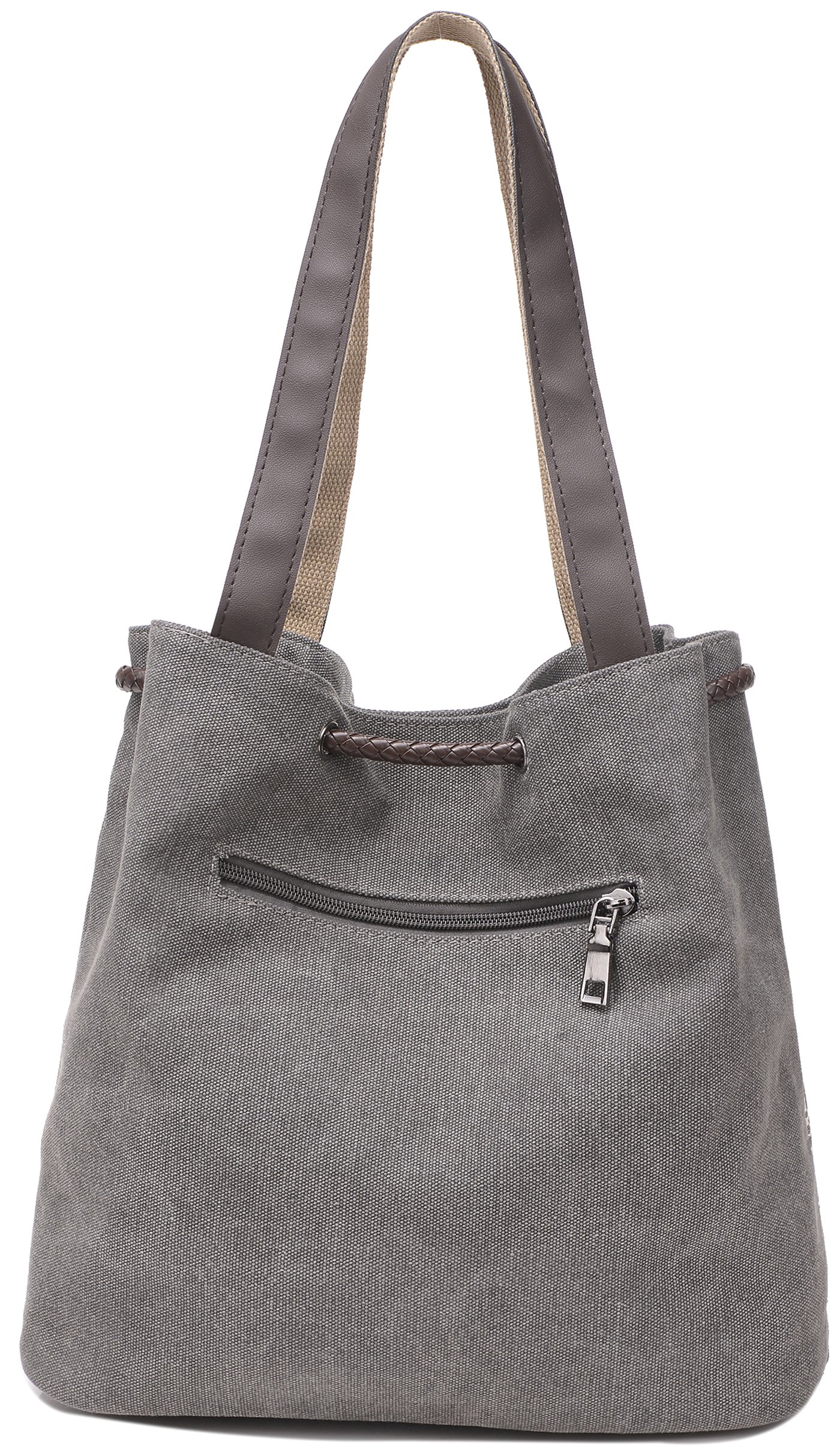 ArcEnCiel Canvas Tote Bag for Women Shoulder Purse Beach Handbags Work Travel Shopping Pack (Gray)