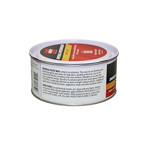 Malco VOC Compliant Imperial Paste Wax, Watermelon Scent β Creates High Gloss Finish/Provides Durable Protection/Premium Wax for Use on Fiberglass, Gel Coat and Painted Finishes / 14 Oz. (125214)