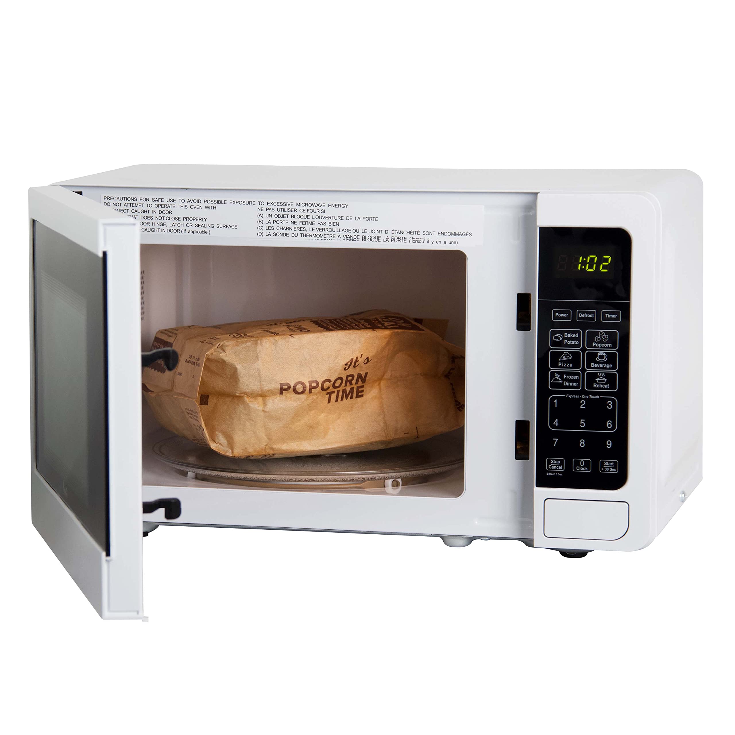 Avanti MT7V0W Microwave Oven 700-Watts Compact with 6 Pre Cooking Settings, Speed Defrost, Electronic Control Panel and Glass Turntable, White